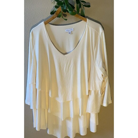 Susan Graver | Tops | Susan Graver Tiered Layered Liquid Knit Blouse 2x ...